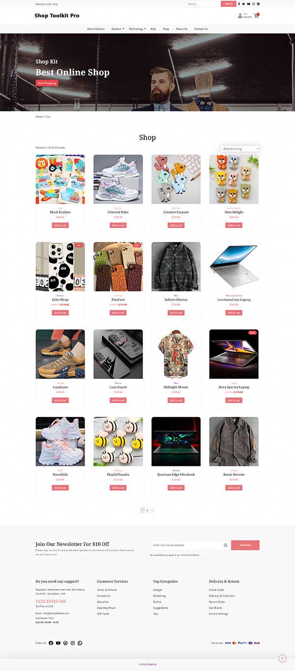 Shop ToolKit Pro - Wp Theme Space